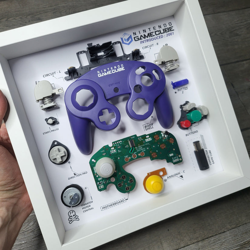 Nintendo GameCube shadow box framed controller purple – Dice and Game